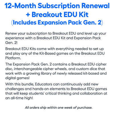 Digital Subscription Renewal + Kit | Breakout EDU
